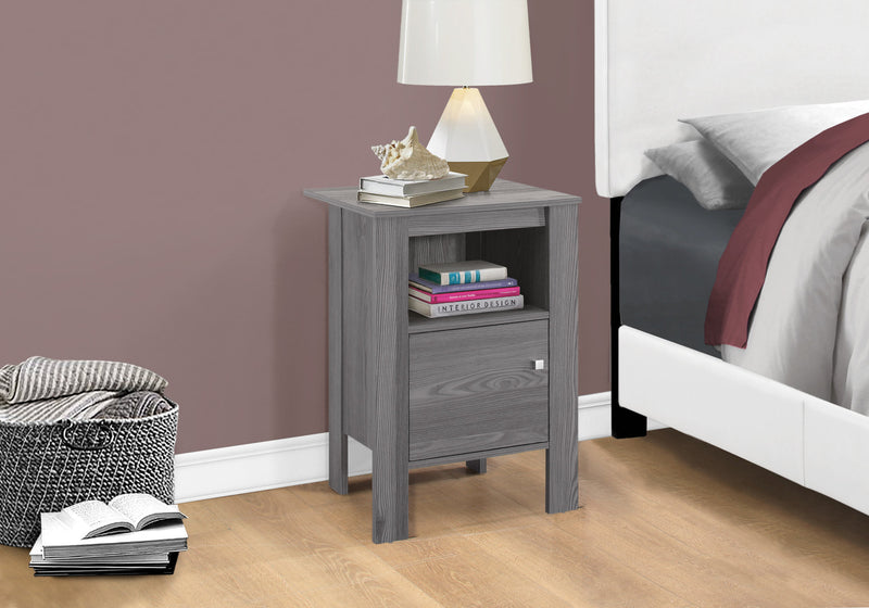 Grey Side Table Nightstand - The Brick