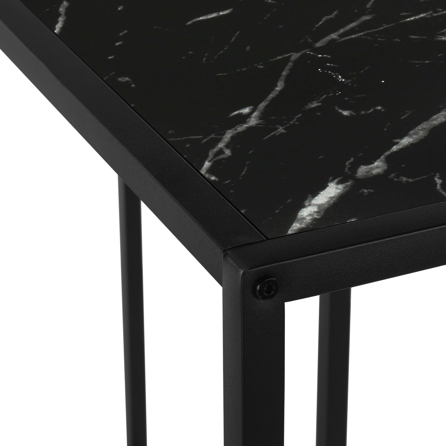 Black Marble-look Black Console Table - The Brick