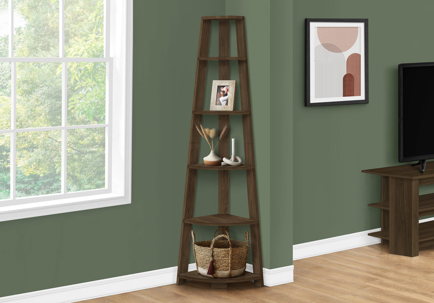 Dark Walnut Bookcase - The Brick
