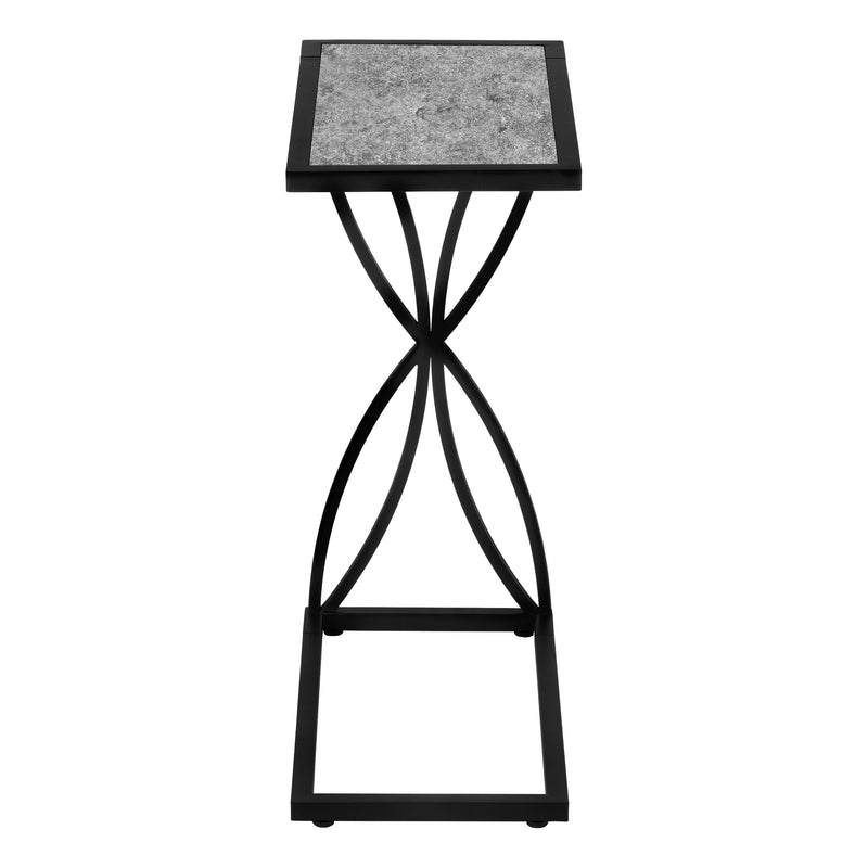 Grey Stone-look Black Metal Accent Table - The Brick