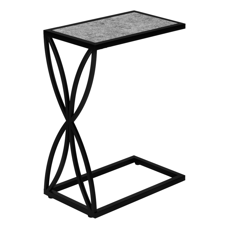 Grey Stone-look Black Metal Accent Table - The Brick