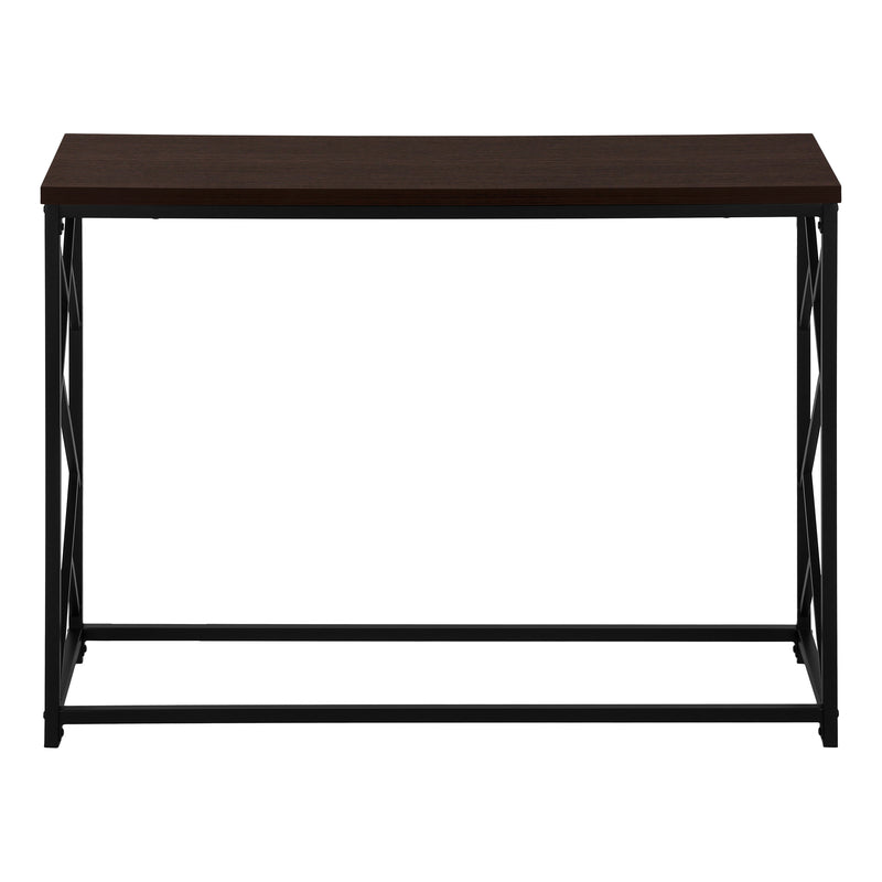 Espresso Black Metal Hall Console Accent Table - The Brick
