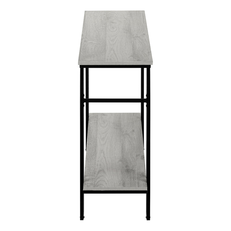 Grey Wood-look Black Metal Console Table - The Brick