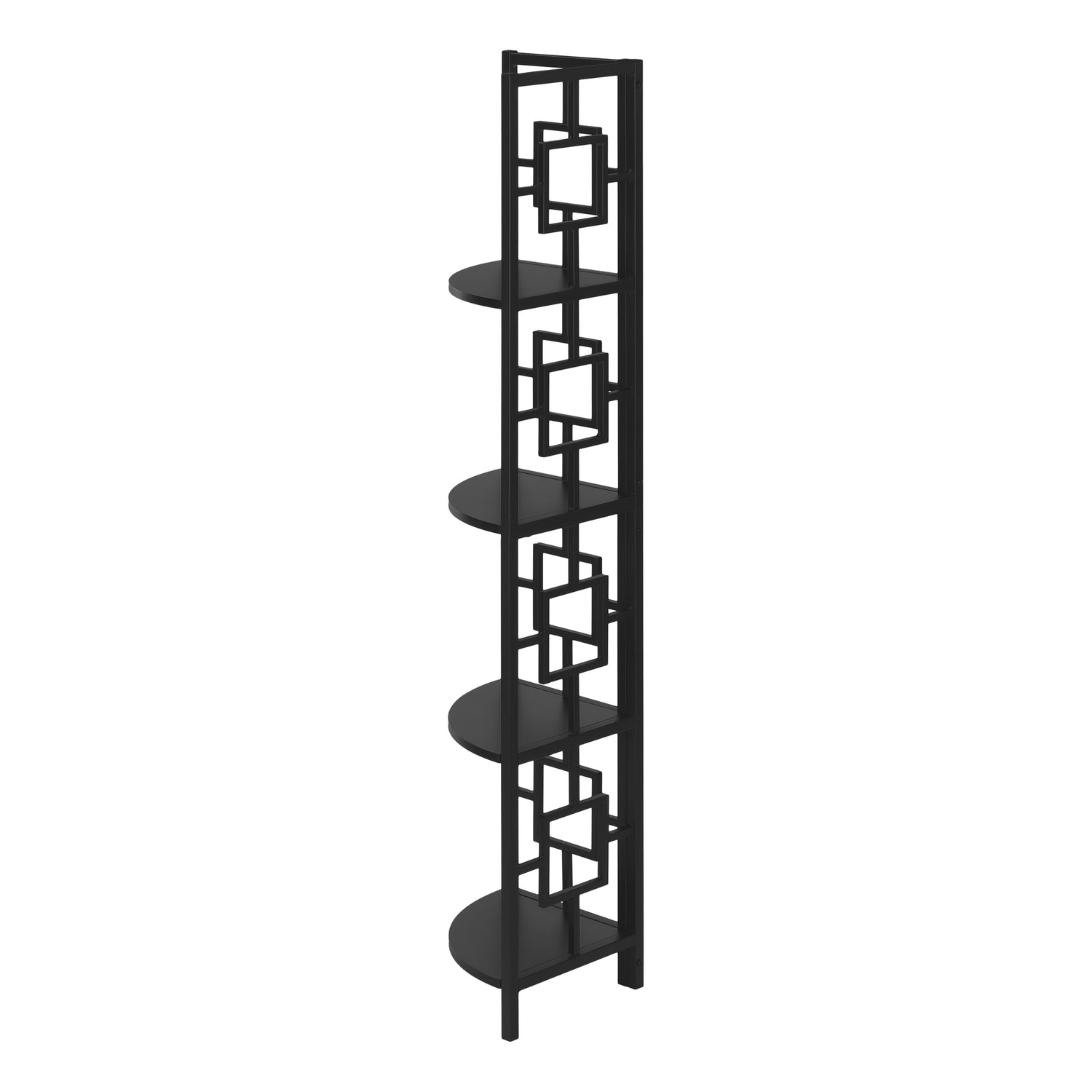 Black Black Metal Corner Etagere Bookcase - The Brick