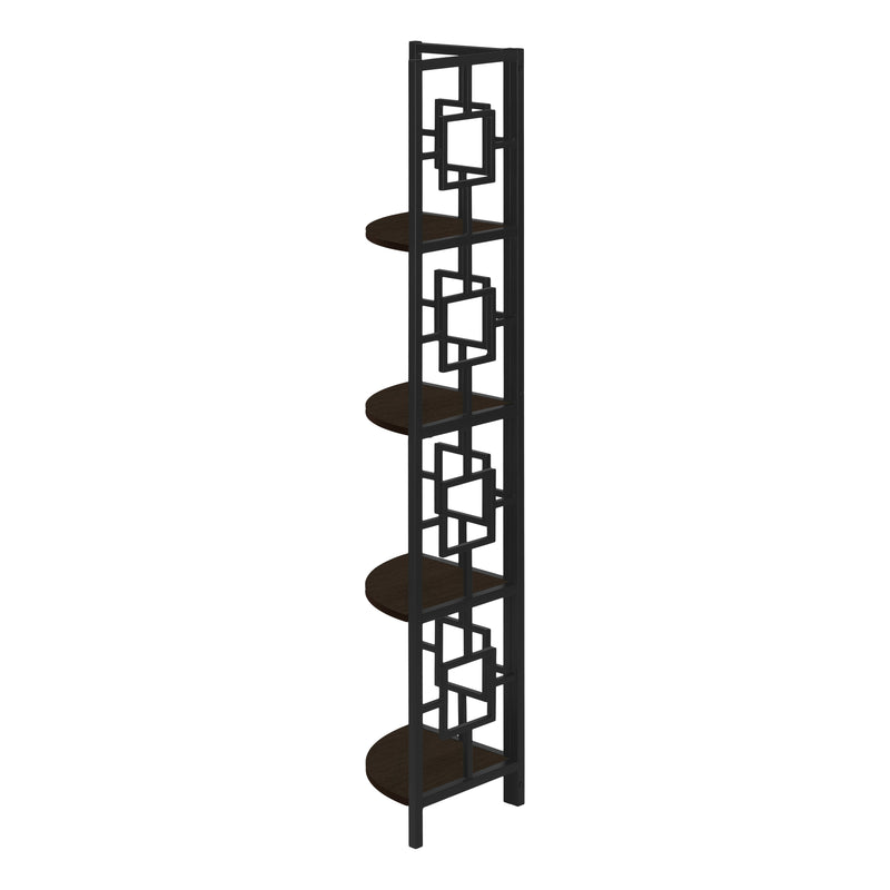 Espresso Black Metal Corner Etagere Bookcase - The Brick