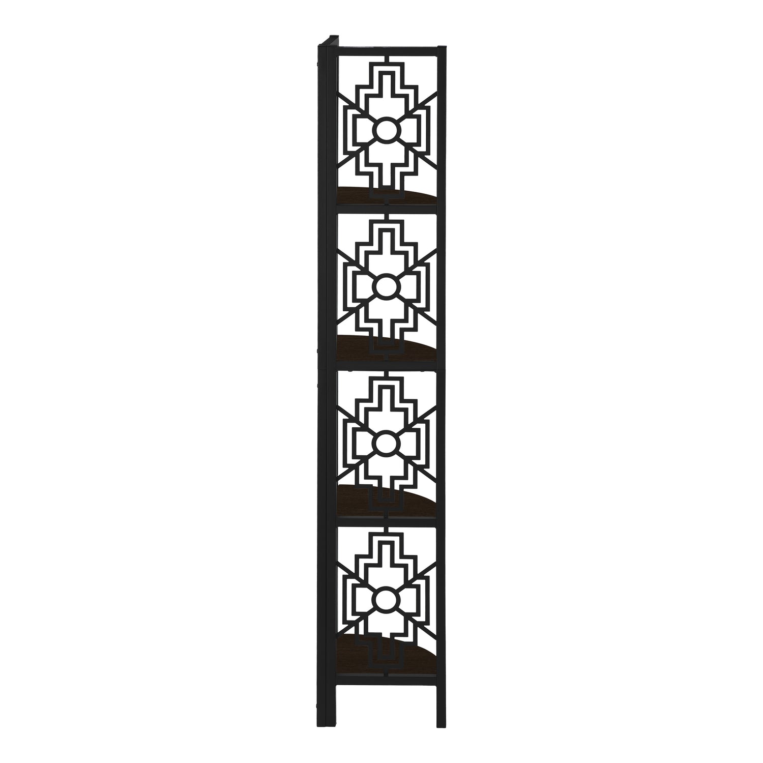 Espresso Black Metal Corner Etagere Bookcase - The Brick