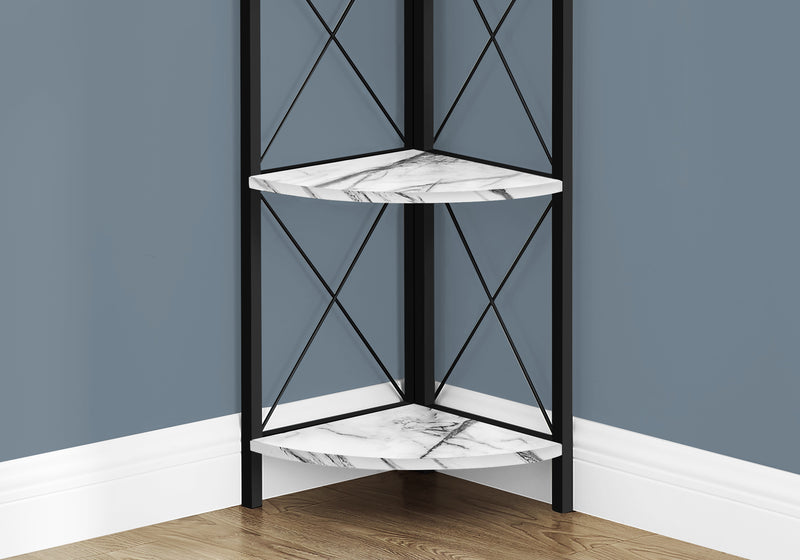 White Marble-look black Bookcase - The Brick
