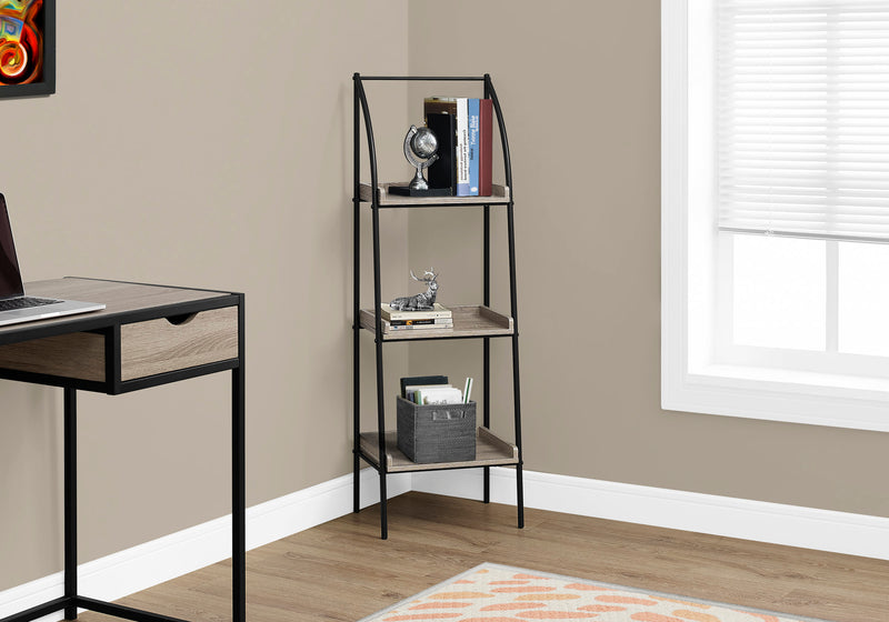 Dark Taupe Black Metal Bookcase - The Brick