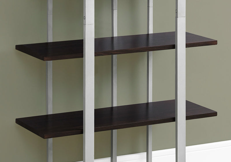 Espresso Silver Metal Bookcase - The Brick