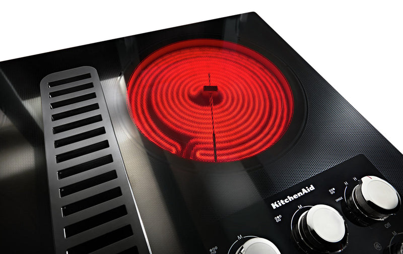 KitchenAid 36" 5-Element Electric Cooktop - Black - KCED606GBL - The Brick