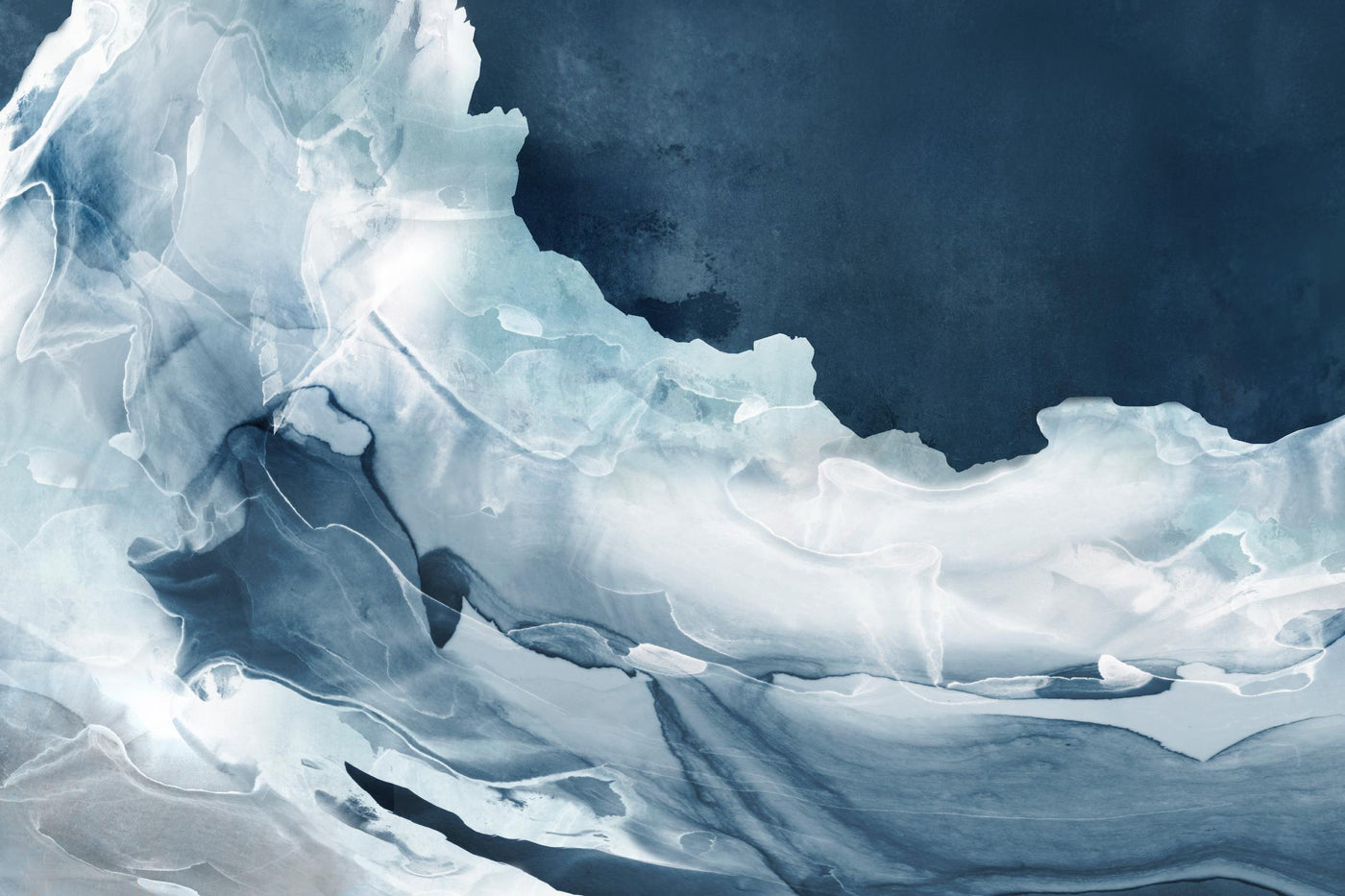 "Wave Of Blue Ice" Giant Art 84x54 Wall Art | The Brick