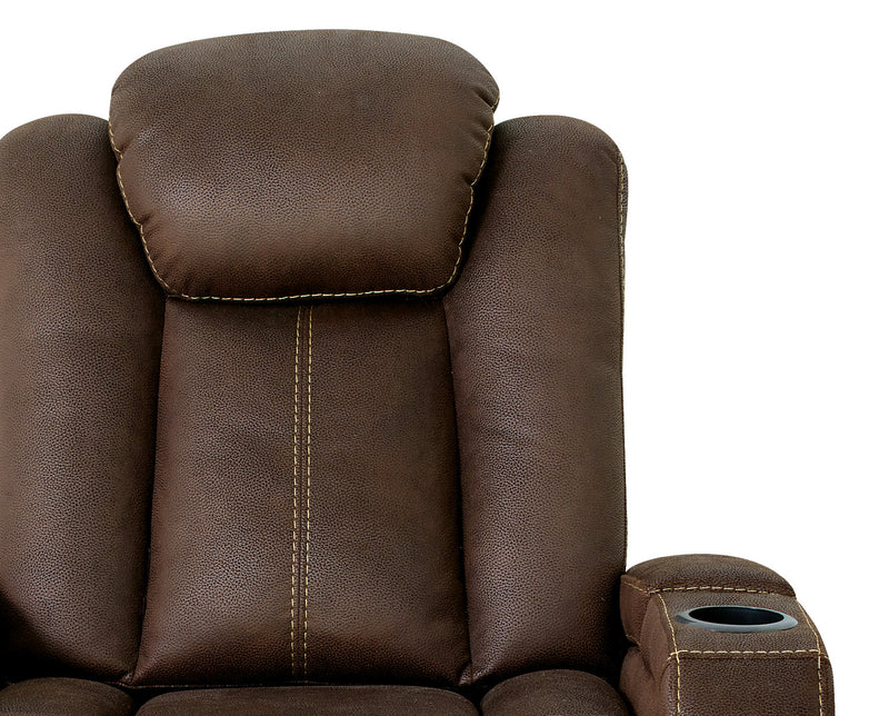 Ross 36" Faux Suede Fabric Power Reclining Chair with Power Headres ...