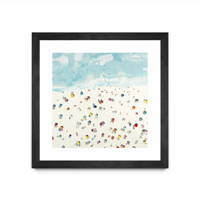 "Beach Days" Matted and Framed Black 36x36 Wall Art - The Brick