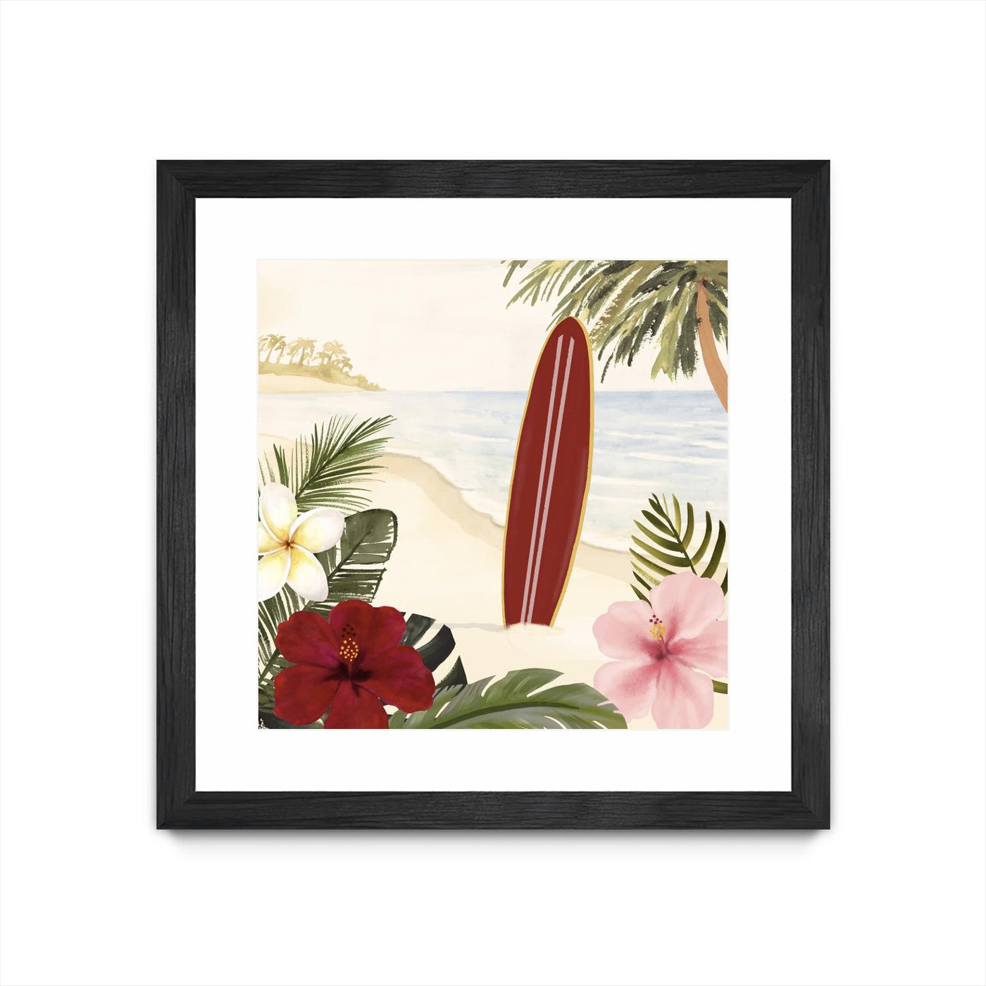 "Aloha Ii" Matted and Framed Black 30x30 Wall Art | The Brick