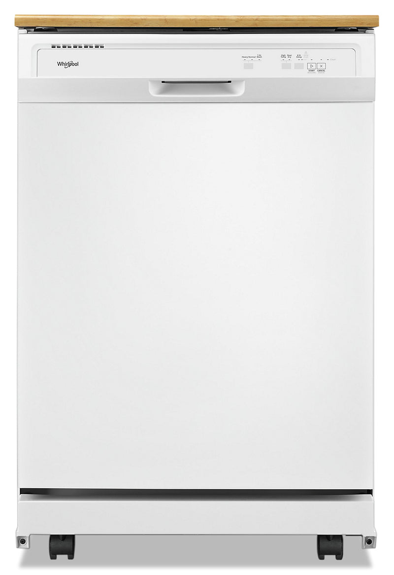 Whirlpool 24" 64 dBA Portable Front-Control Dishwasher - White - WD ...