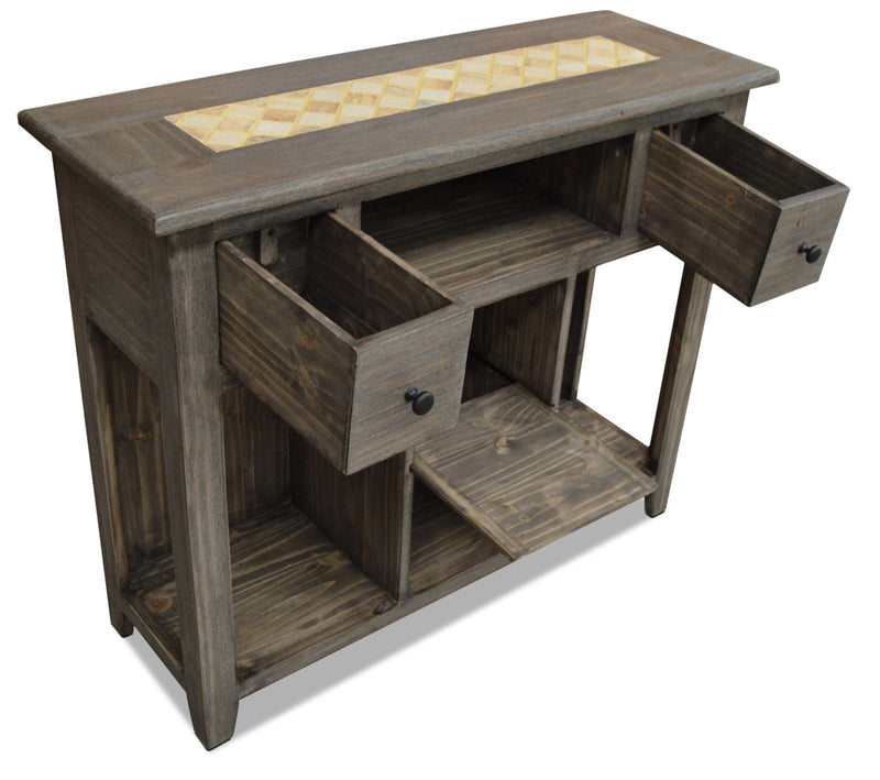 Santa Fe Rustico 43.25" Rustic Sofa Table with Storage and Shelf ...