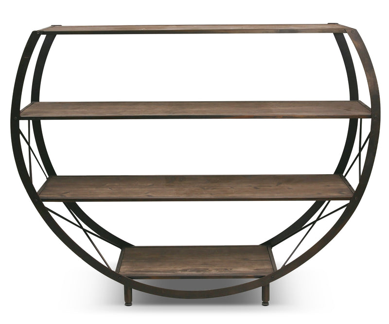 Santa Monica 54" 4-Shelf Open Circle Bookcase - Espresso - The Brick