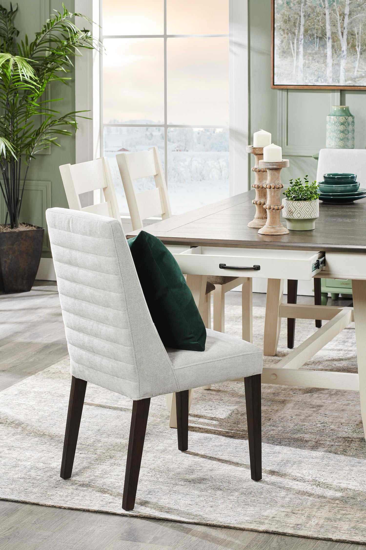 Cora Dining Chair with Polyester Fabric - Taupe - The Brick