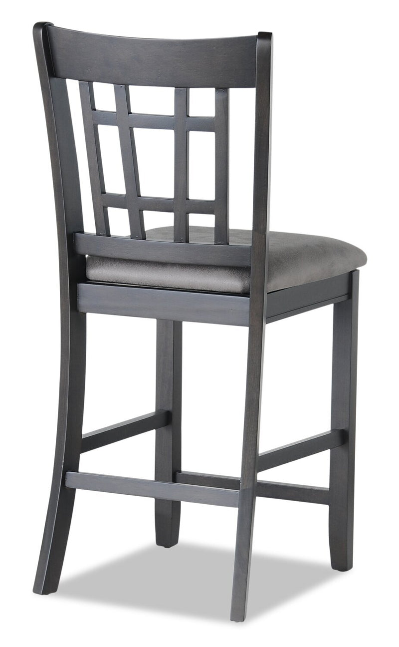 Dena Counter-Height Dining Chair with Vegan-Leather Fabric - Grey - The ...