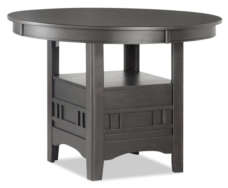 Dena Dining Table with 42-60"W Extension, Round - Grey - The Brick