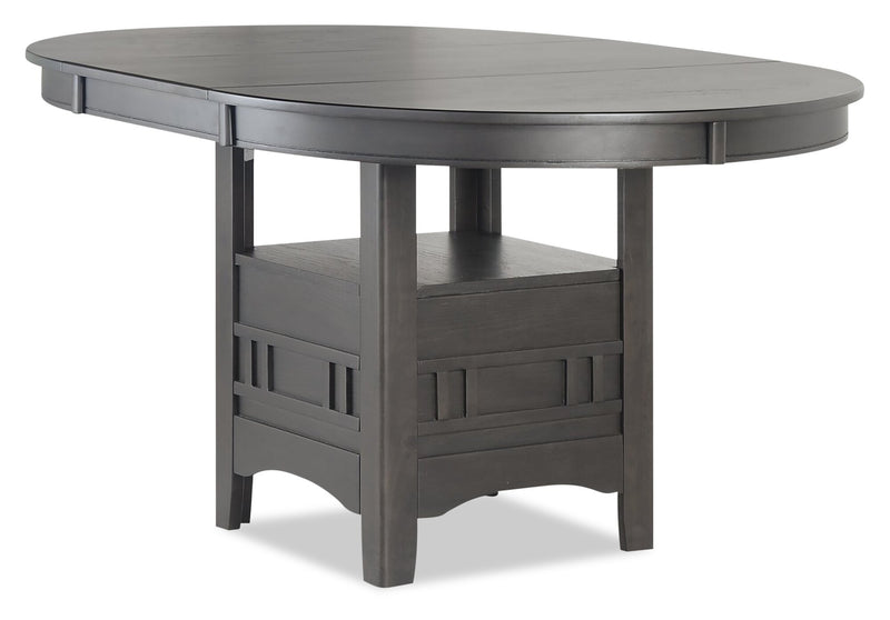 Dena Dining Table with 42-60"W Extension, Round - Grey - The Brick