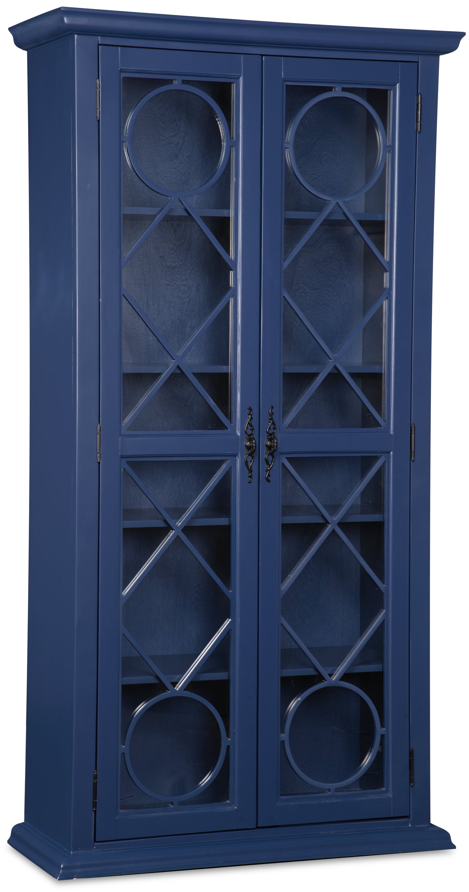 Diana 36 Curio Cabinet with Glass Doors Navy Blue The Brick
