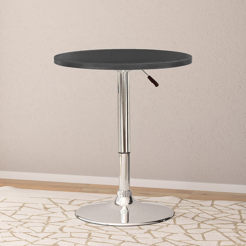 Adjustable Bar-Height Lift Table, Metal, 23.5"W Round - Black - The Brick