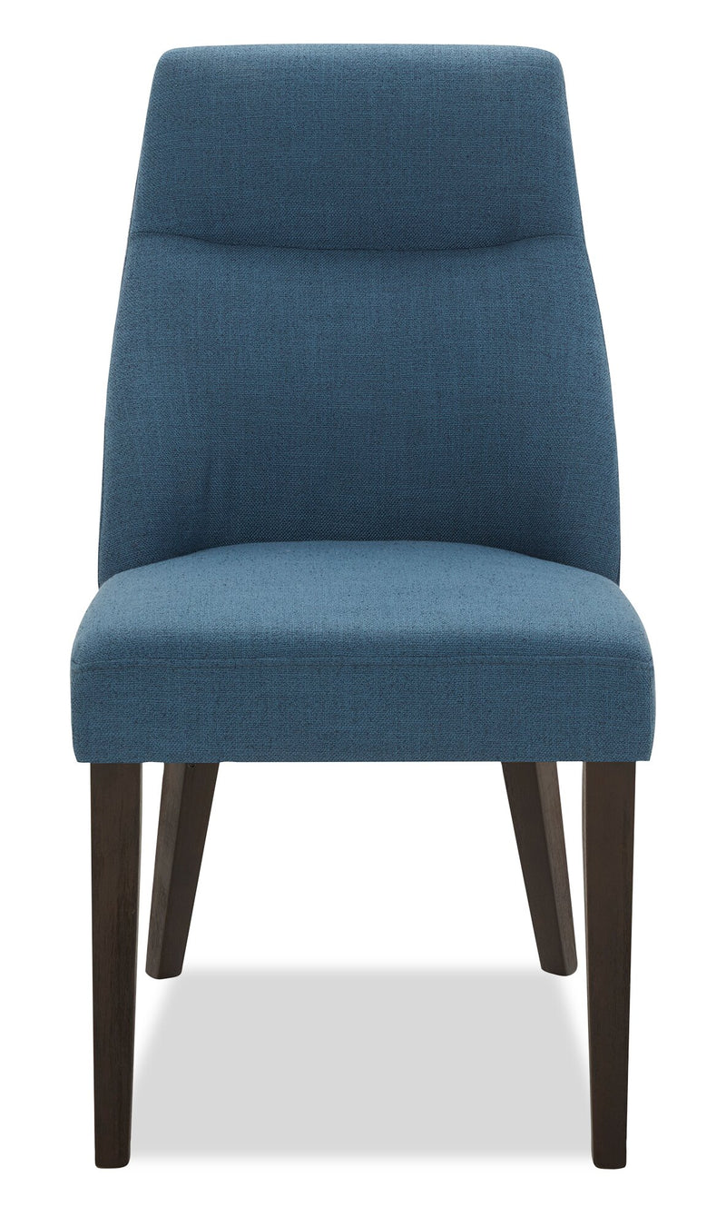 Gabi Dining Chair with Linen-Look Fabric - Blue - The Brick