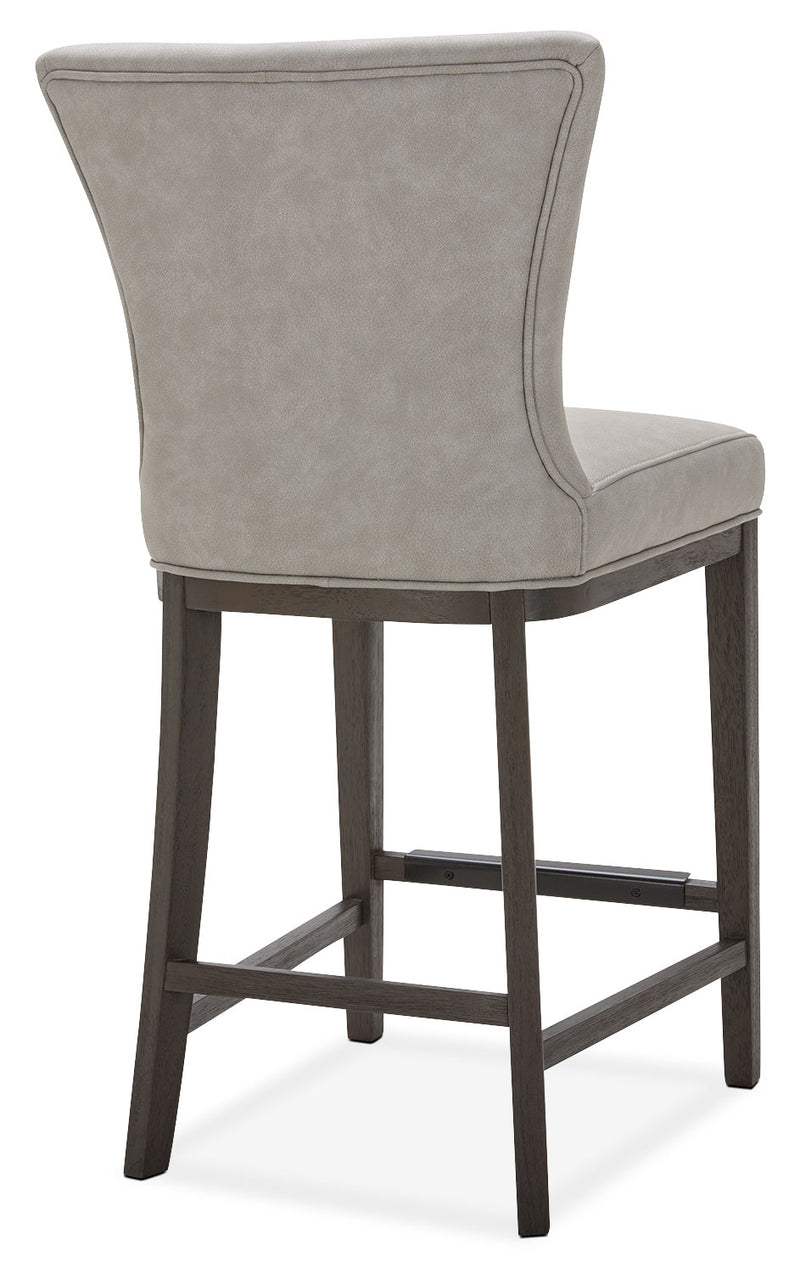 Quinn Counter-Height Stool with Vegan Leather Fabric - Taupe - The Brick