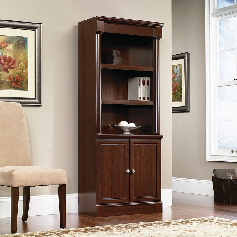 Palladia 29.97" Library Bookcase with Doors - Select Cherry - The Brick
