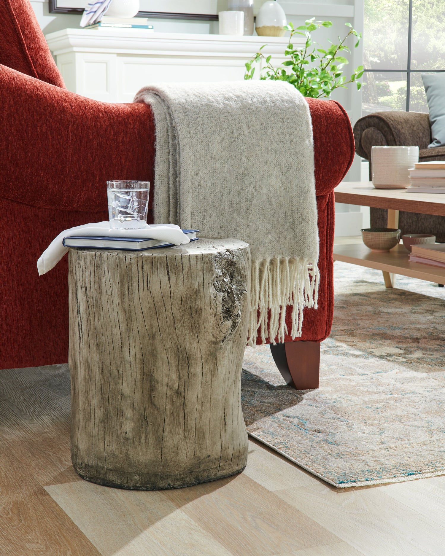 Jordy 15 Faux Wood Accent Table Silver The Brick