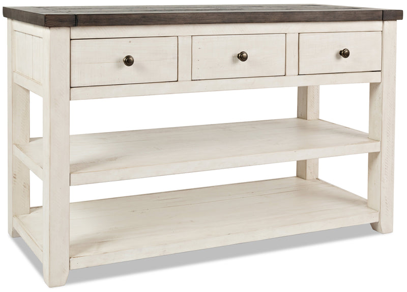 Madison 50" Rustic Sofa Table with Storage and Shelf - White Wood - The ...