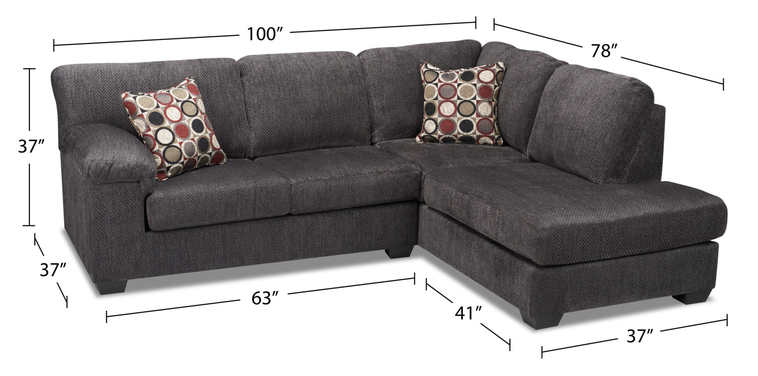 Grey right facing sectional store