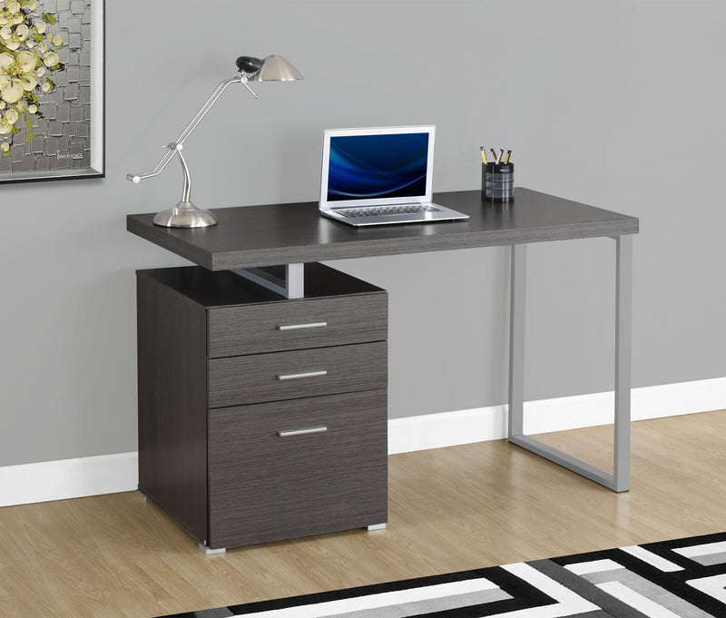 Rimini 48" Computer Office Desk with 3-Drawers - Grey - The Brick