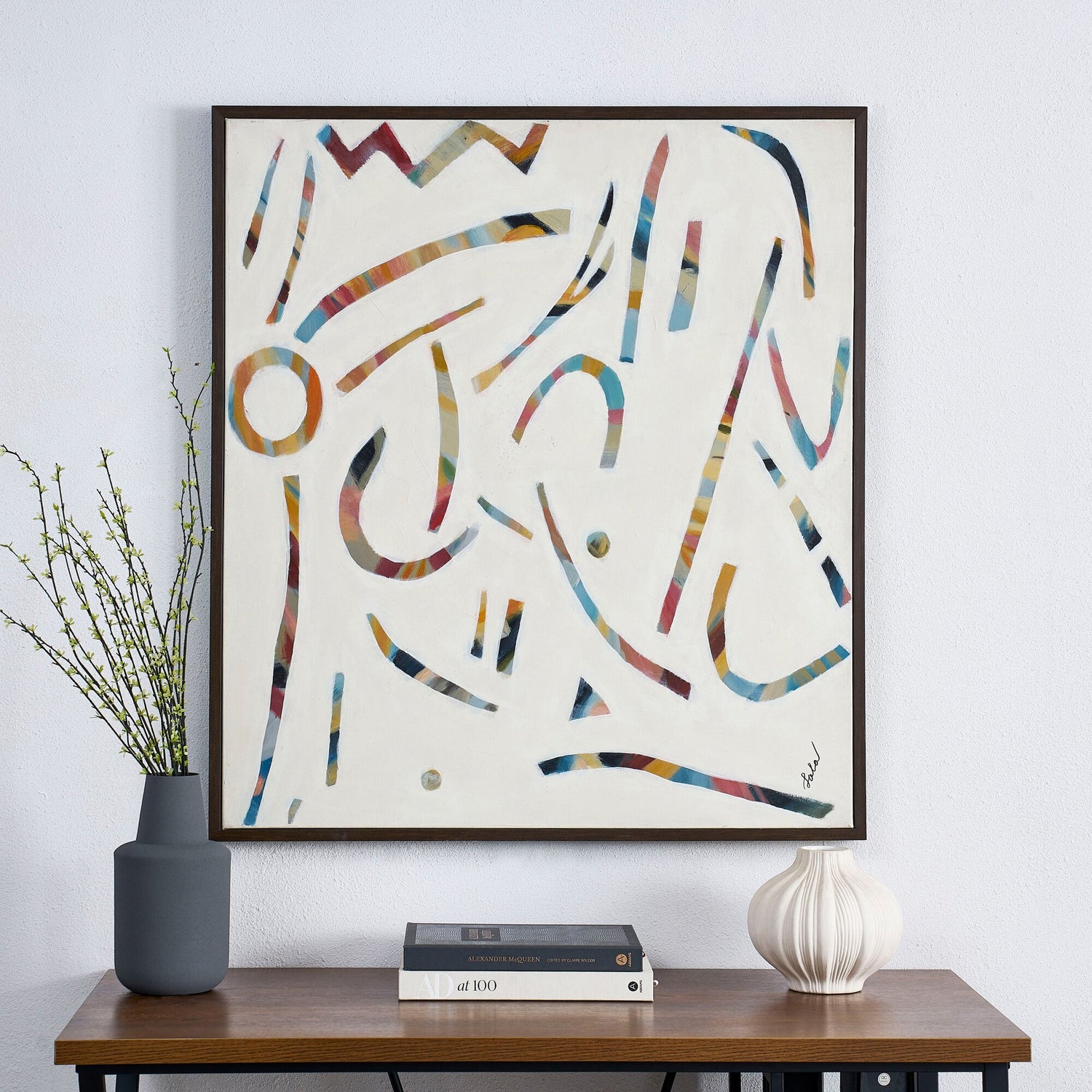 Framed Retro-Style Canvas - 36” x 40” - The Brick