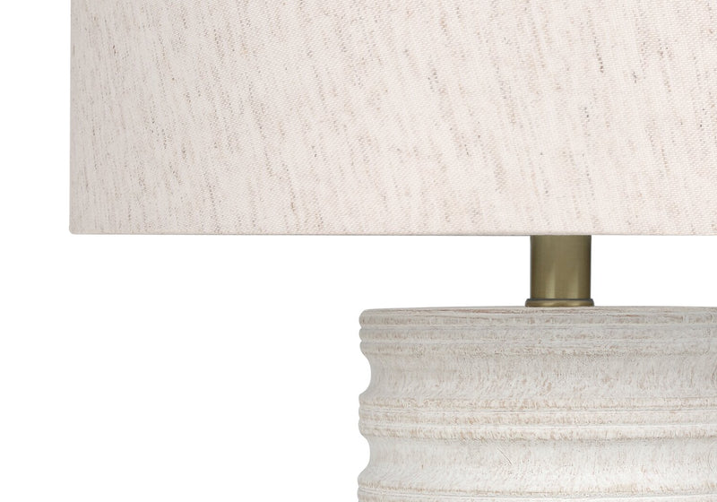 28" Cream Textured Resin Table Lamp with Ivory Shade - The Brick