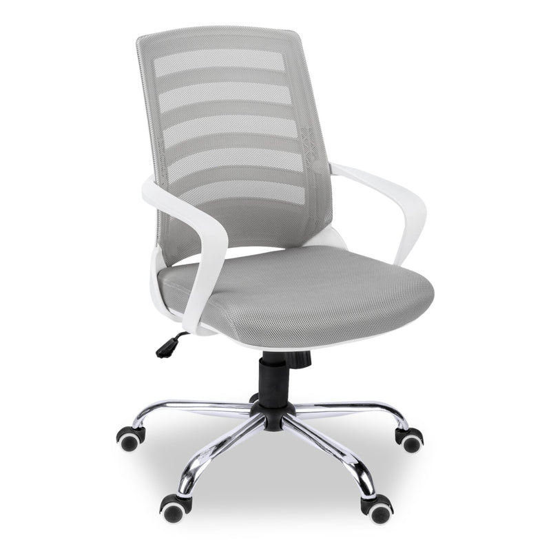 Felton 24" Office Chair - White with Grey Mesh - The Brick