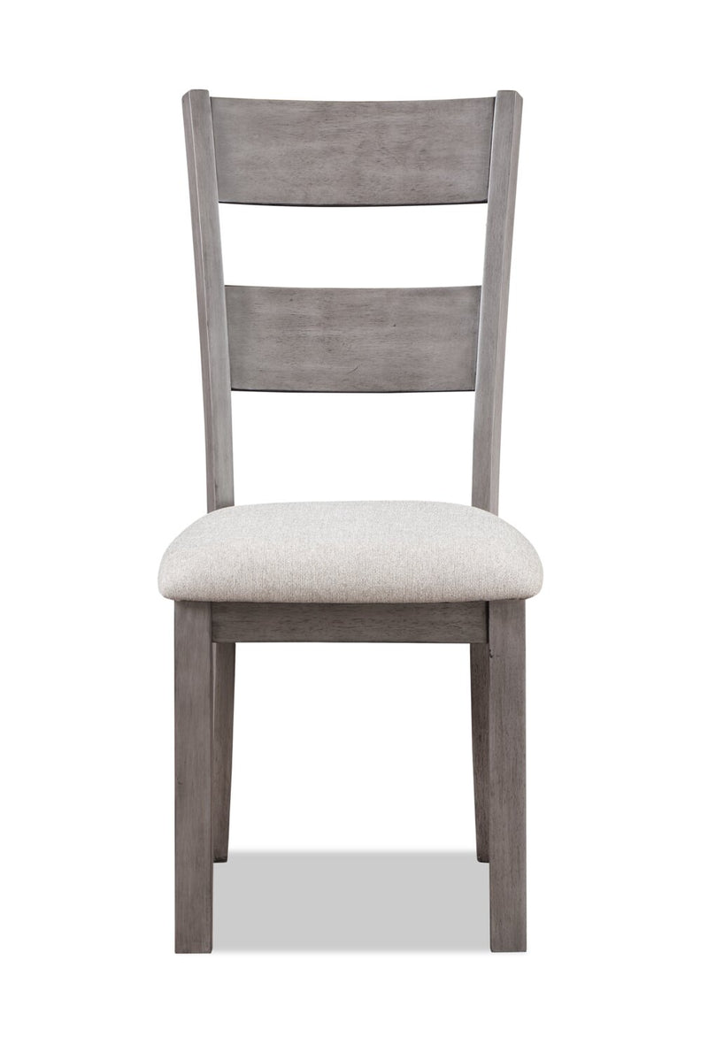 Krew Dining Chair with Polyester Fabric, Ladder-Back - Grey - The Brick