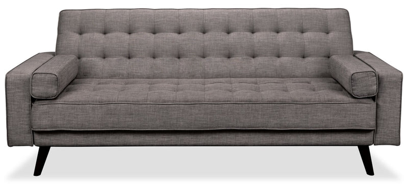 Avery 81.5" Linen-Look Fabric Klik Klak Futon with Tufting and Two ...