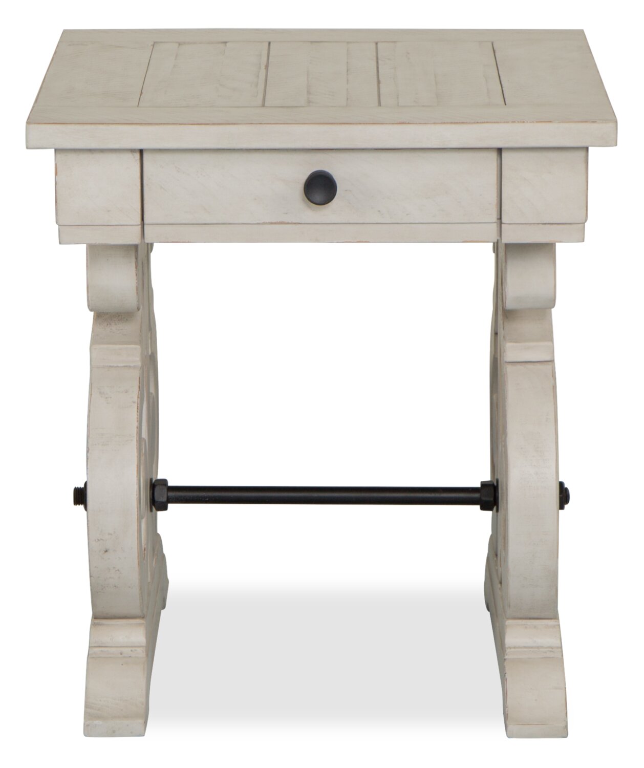 Bronwyn 22" Traditional End Table with Storage - Alabaster Pine wit ...