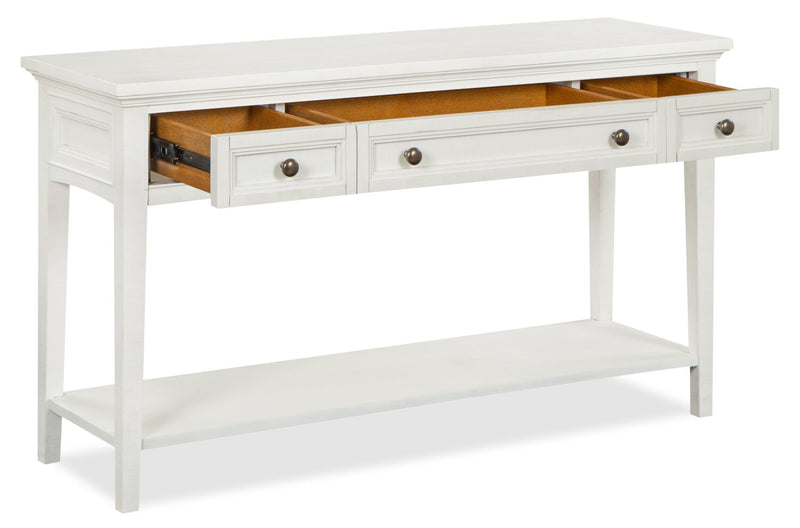 Heron Cove 50" Traditional Sofa Table with Storage and Shelf - Whit ...