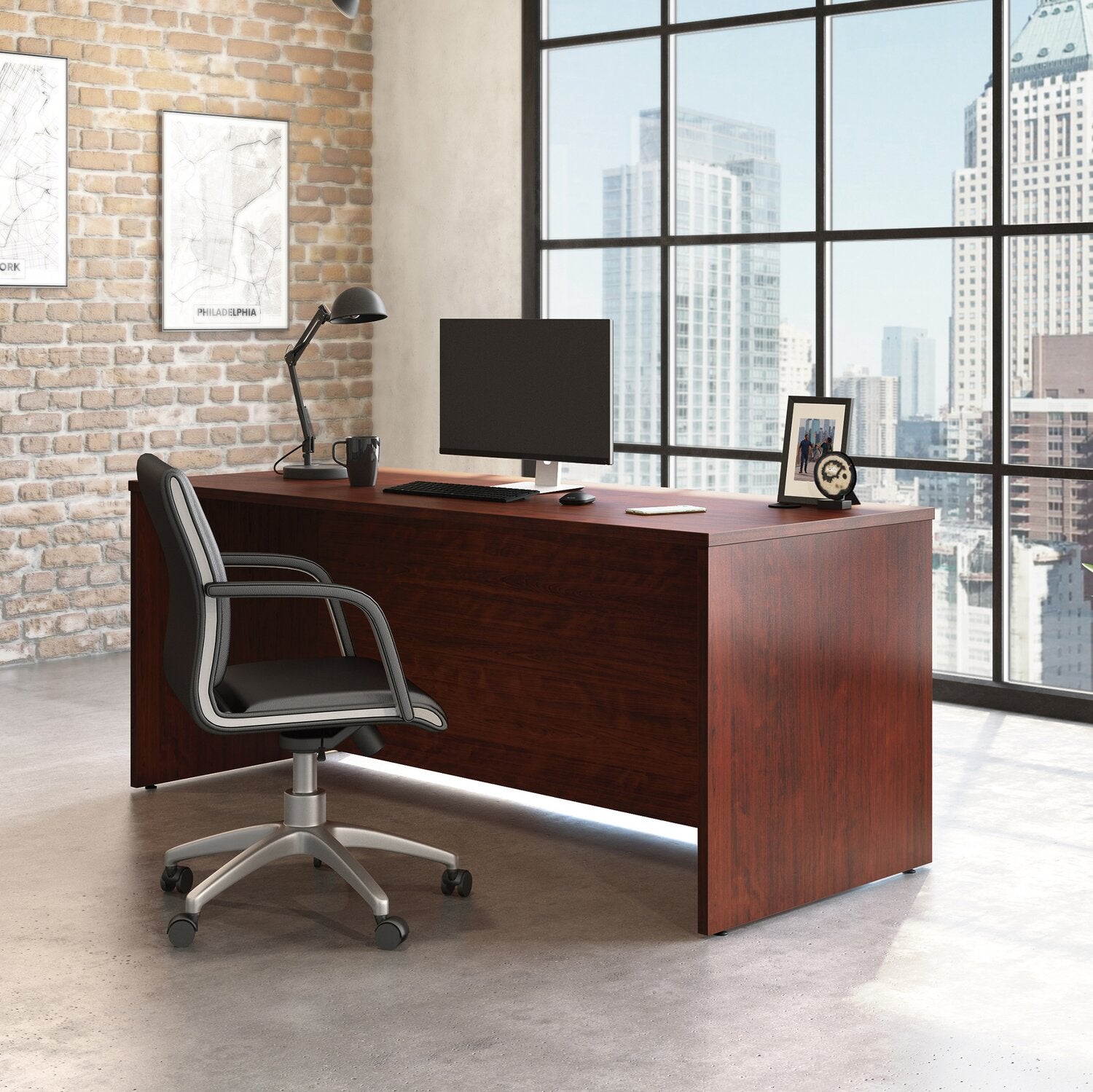 Affirm 71.10" Commercial Grade Office Desk - Classic Cherry - The Brick