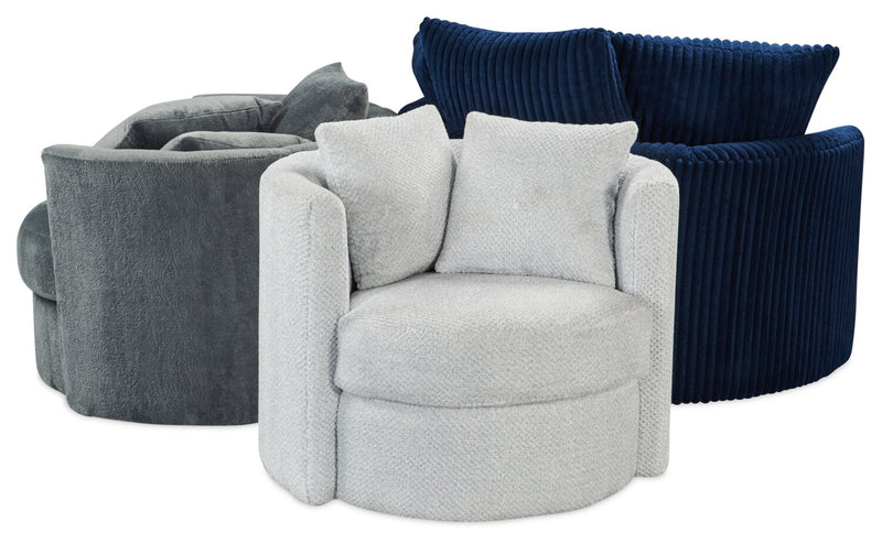Grande Chenille Cuddler Chair - Groove Midnight | The Brick