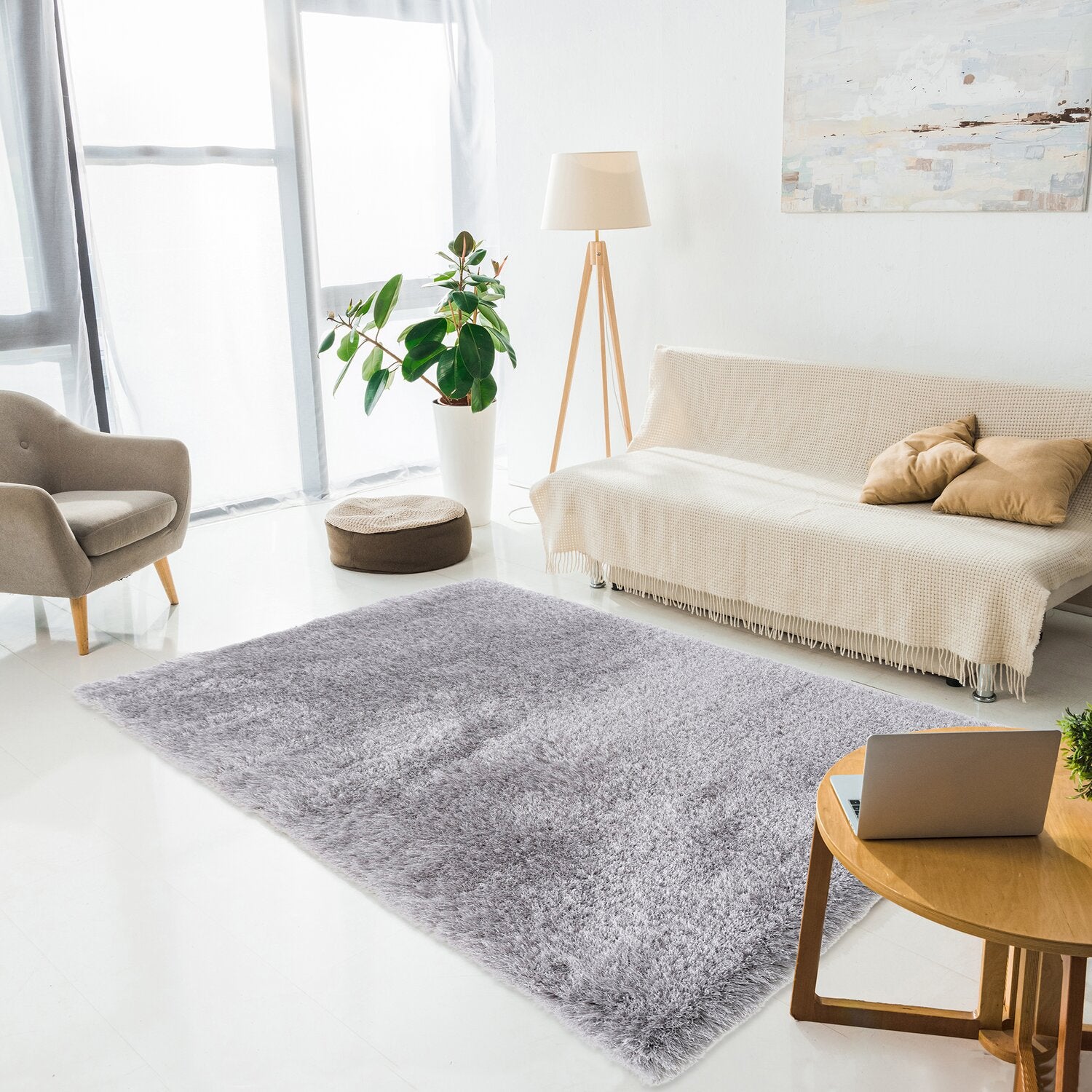 Glam Light Grey Area Rug - 5' x 7' - The Brick