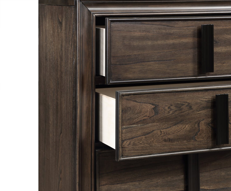 Kane Bedroom Chest of Drawers, 5-Drawer, 35.4"W x 53"H - Brown - The Brick