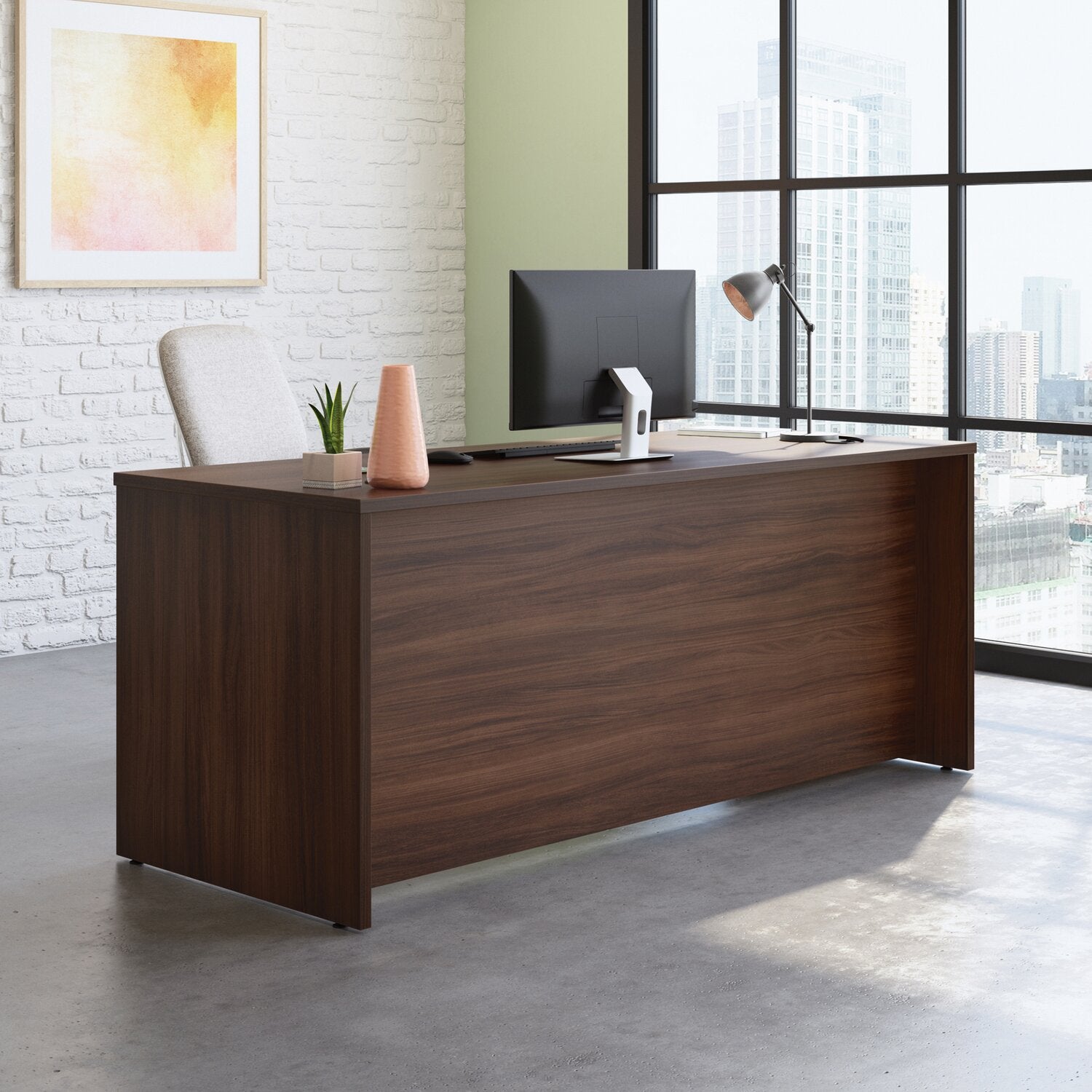 Affirm 71.10" Commercial Grade Office Desk - Noble Elm - The Brick