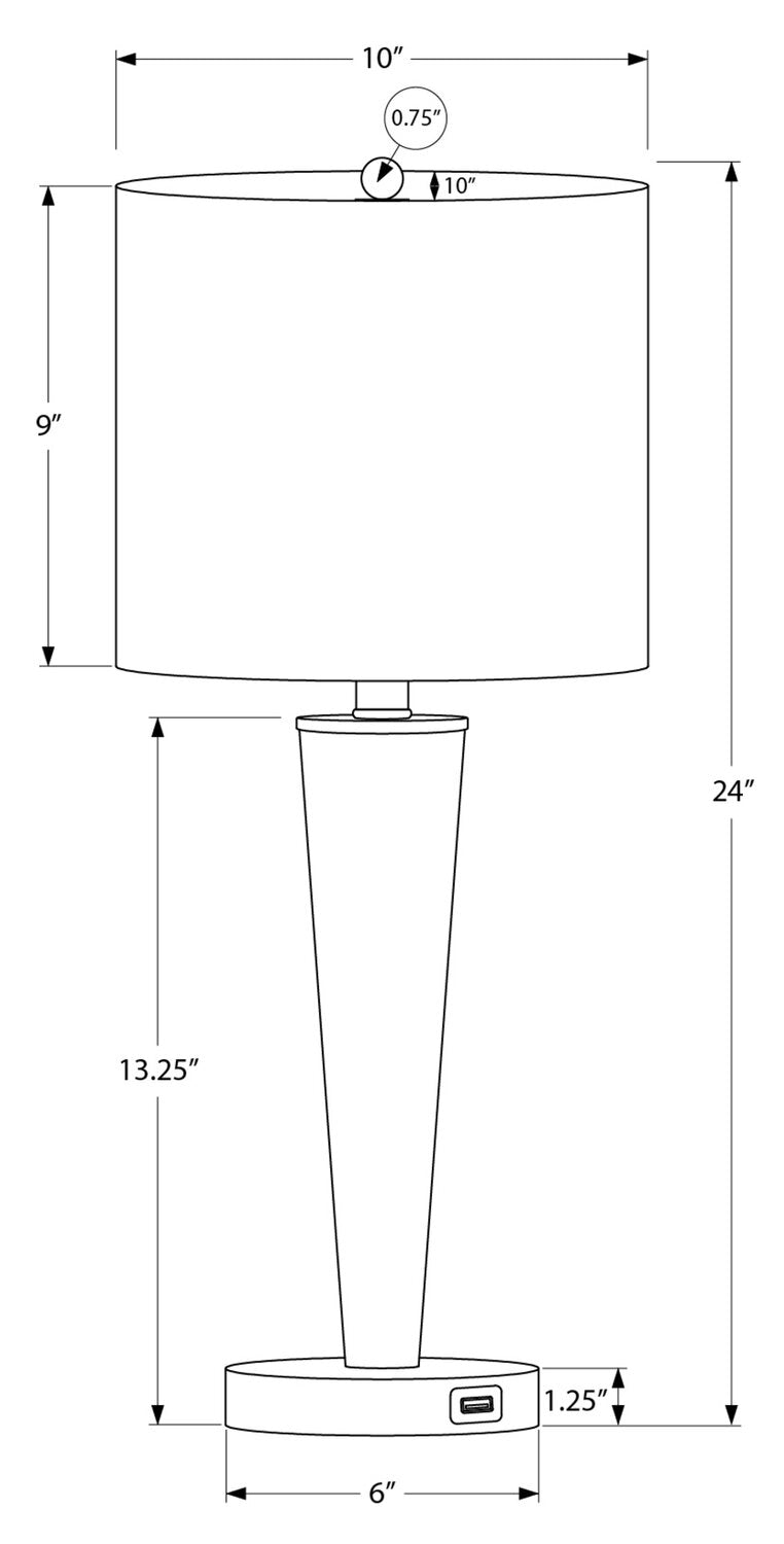Metal 2-Piece 24" Table Lamp Set with USB Port - Black | The Brick