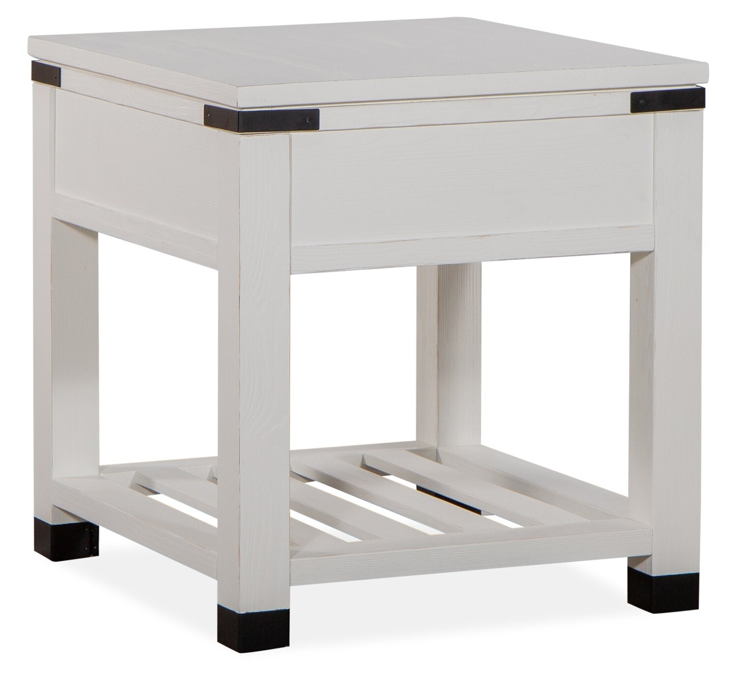 Harper 24" Modern End Table with Storage and Shelf - White Pine - The Brick