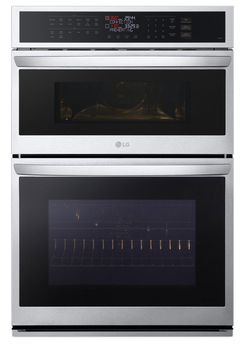 LG 30" 6.4 Cu. Ft. Electric Combination Wall Oven with Fan Convecti ...