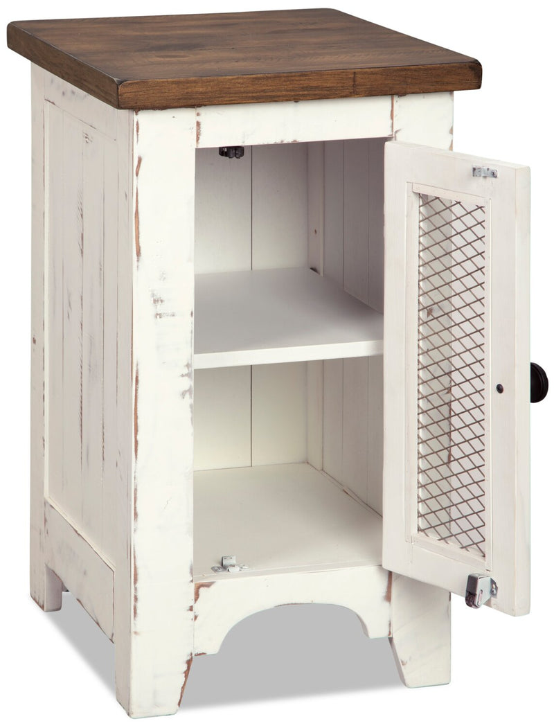 Benjy 14" Rustic Chairside Table with Storage - Two Tone Wood - The Brick